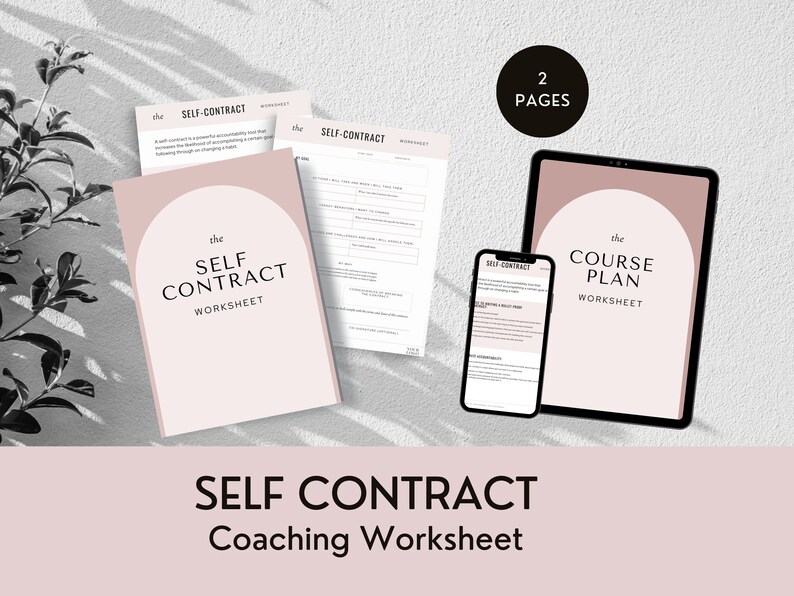 Self Contract Client Worksheet, Done for You Lead Magnets, Coaching Tools, Client Worksheet ...