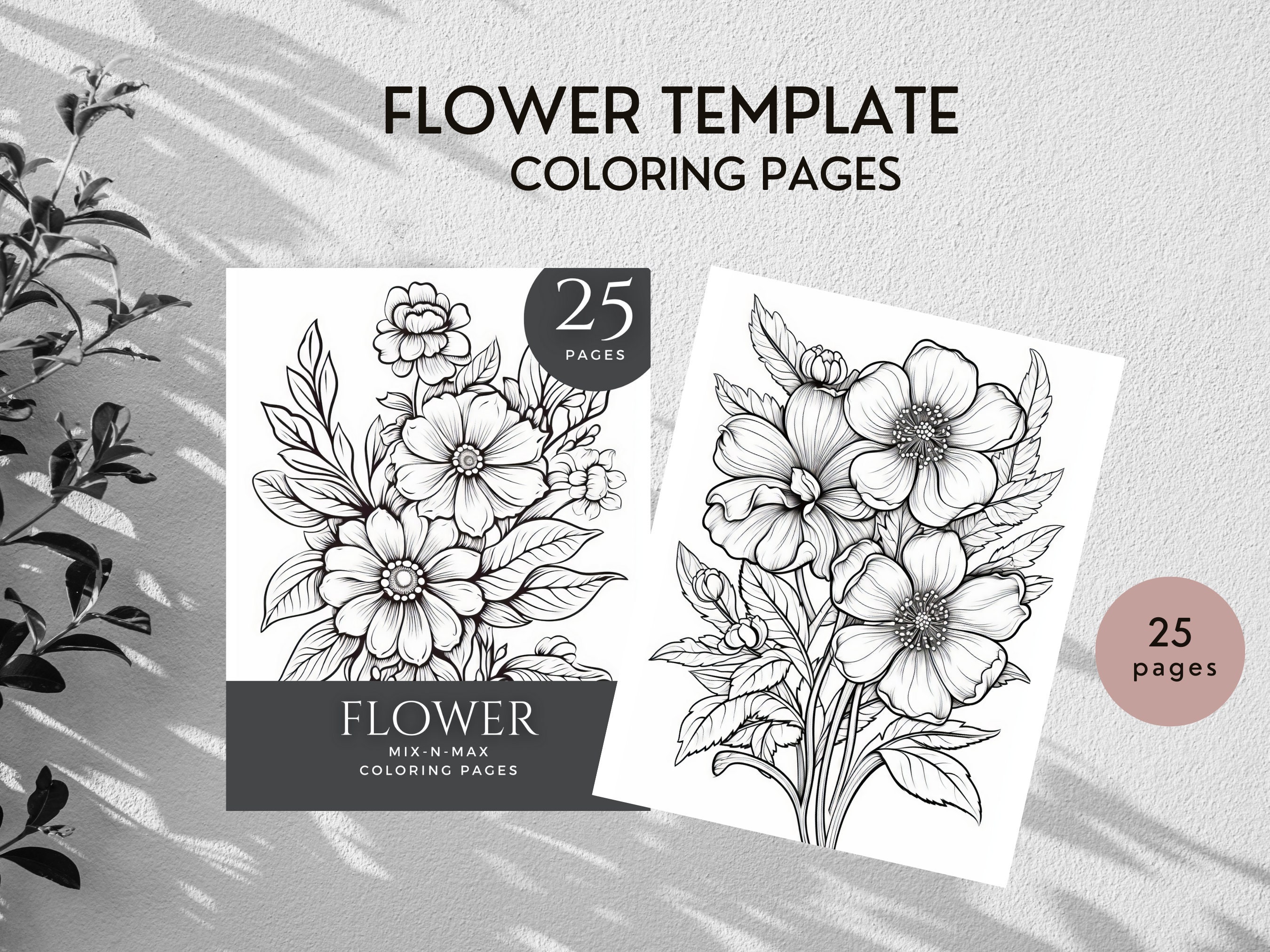 Printable Flower Template Coloring Pages for Relaxing Fun, Flower ...