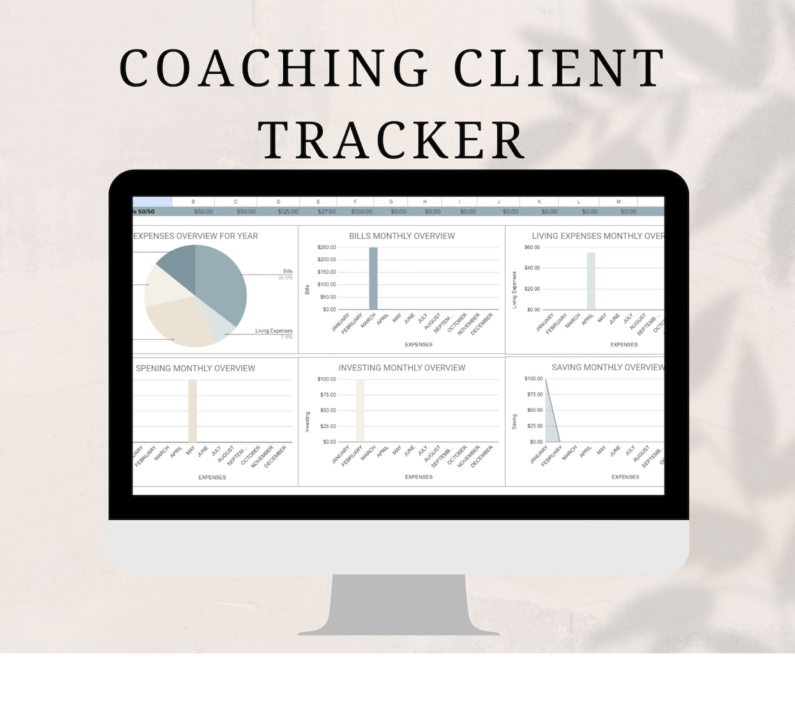 Coaching Client Tracker - Client Organizer, Progress Tracker, Google ...