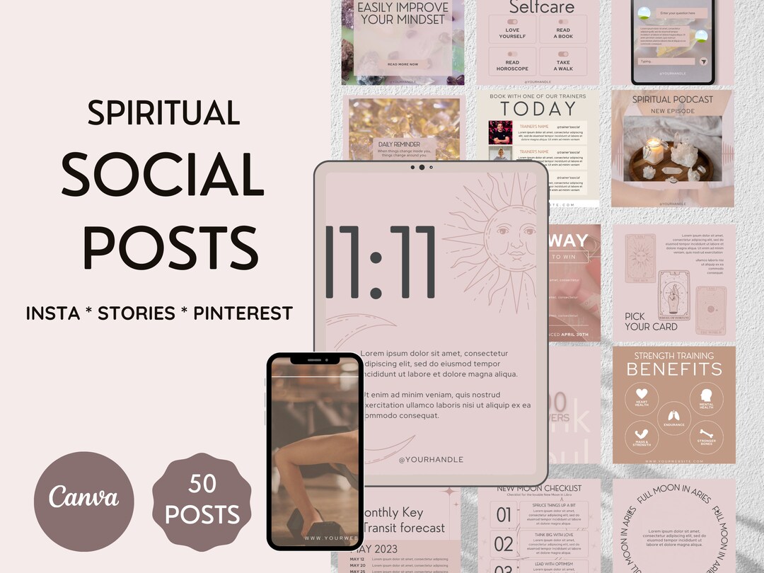 50 Spiritual Social Media Post Templates | Editable Social Posts ...