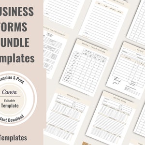 50 Small Business Forms Bundle - Editable Order Forms, Invoices ...