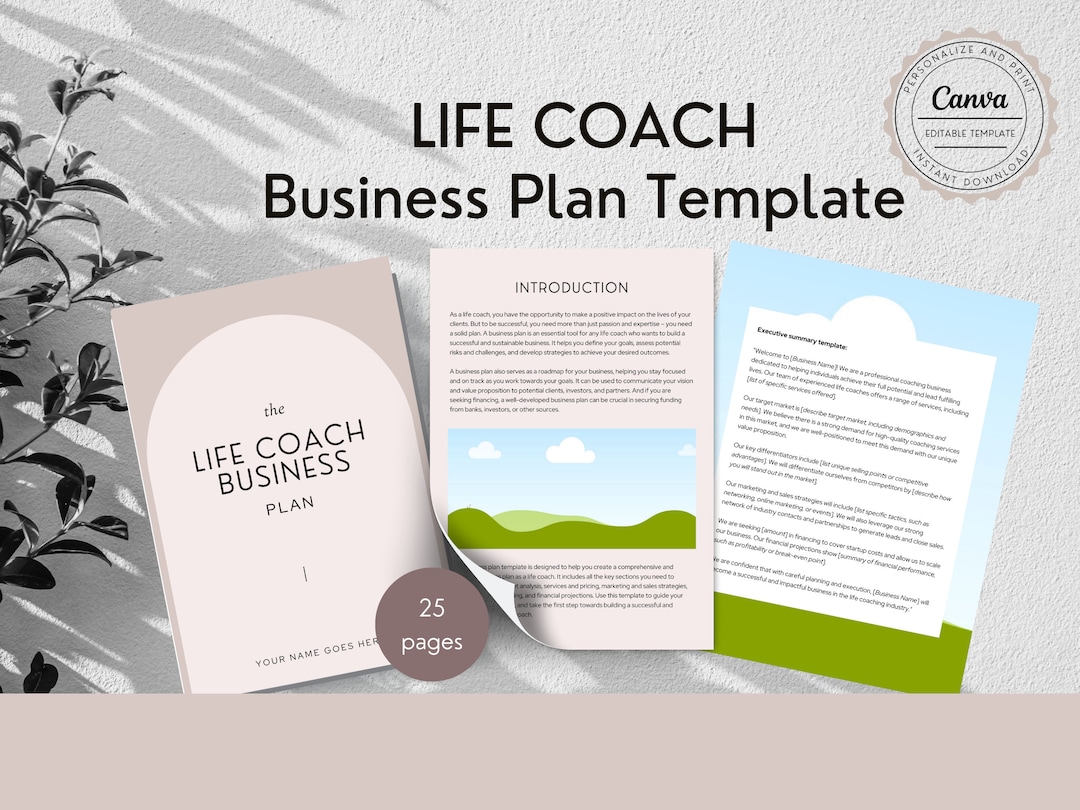 Life Coach Business Plan Canva Template Start up Business Plan for ...