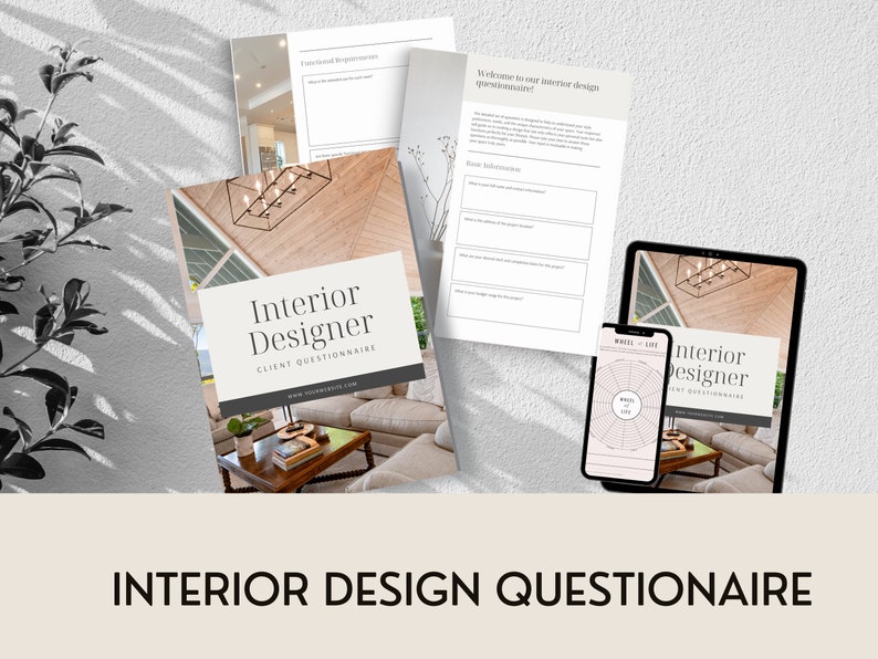 Interior Design Client Questionnaire Template| Printable Client Intake ...