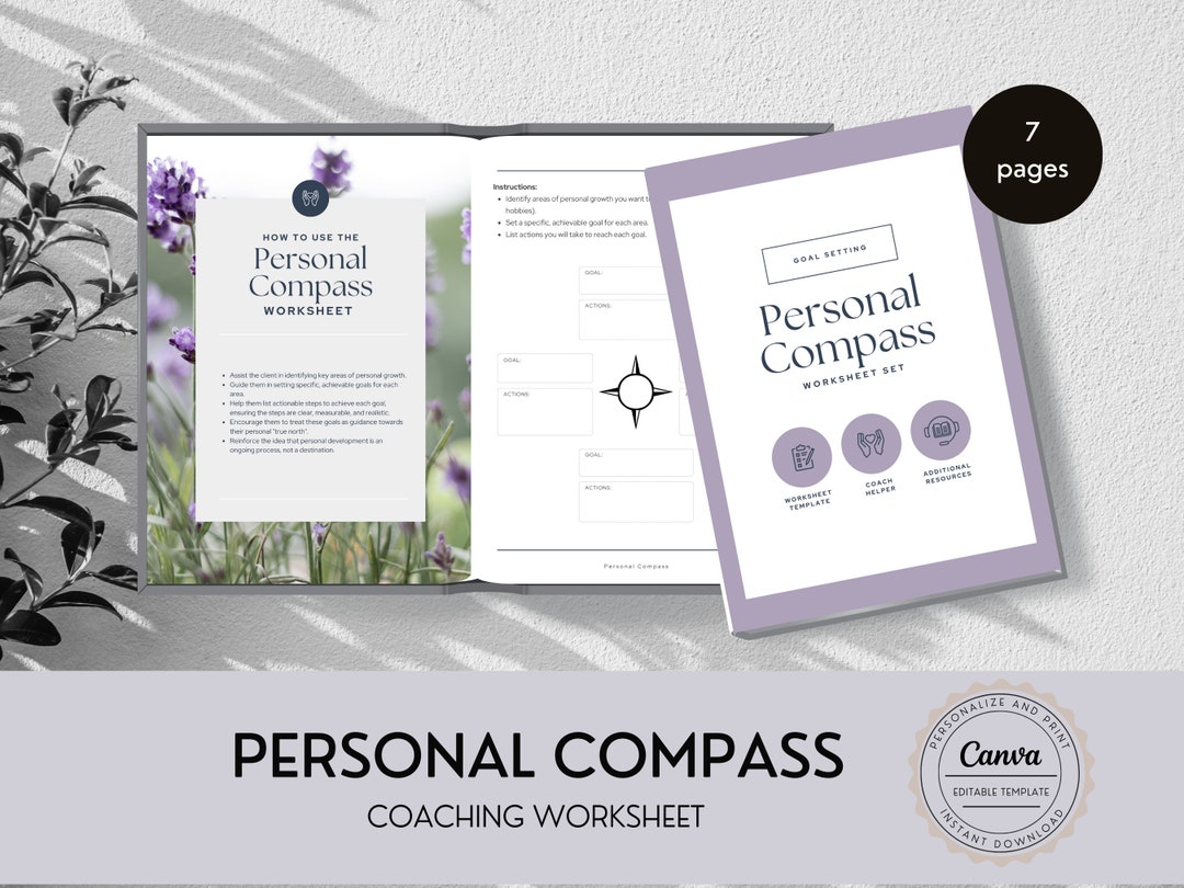 Personal Compass Coaching Worksheets Positive Mindset Tools Life ...
