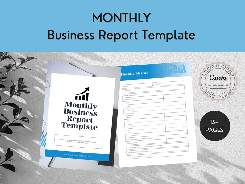 Printable Monthly Business Report Template for Small Businesses ...