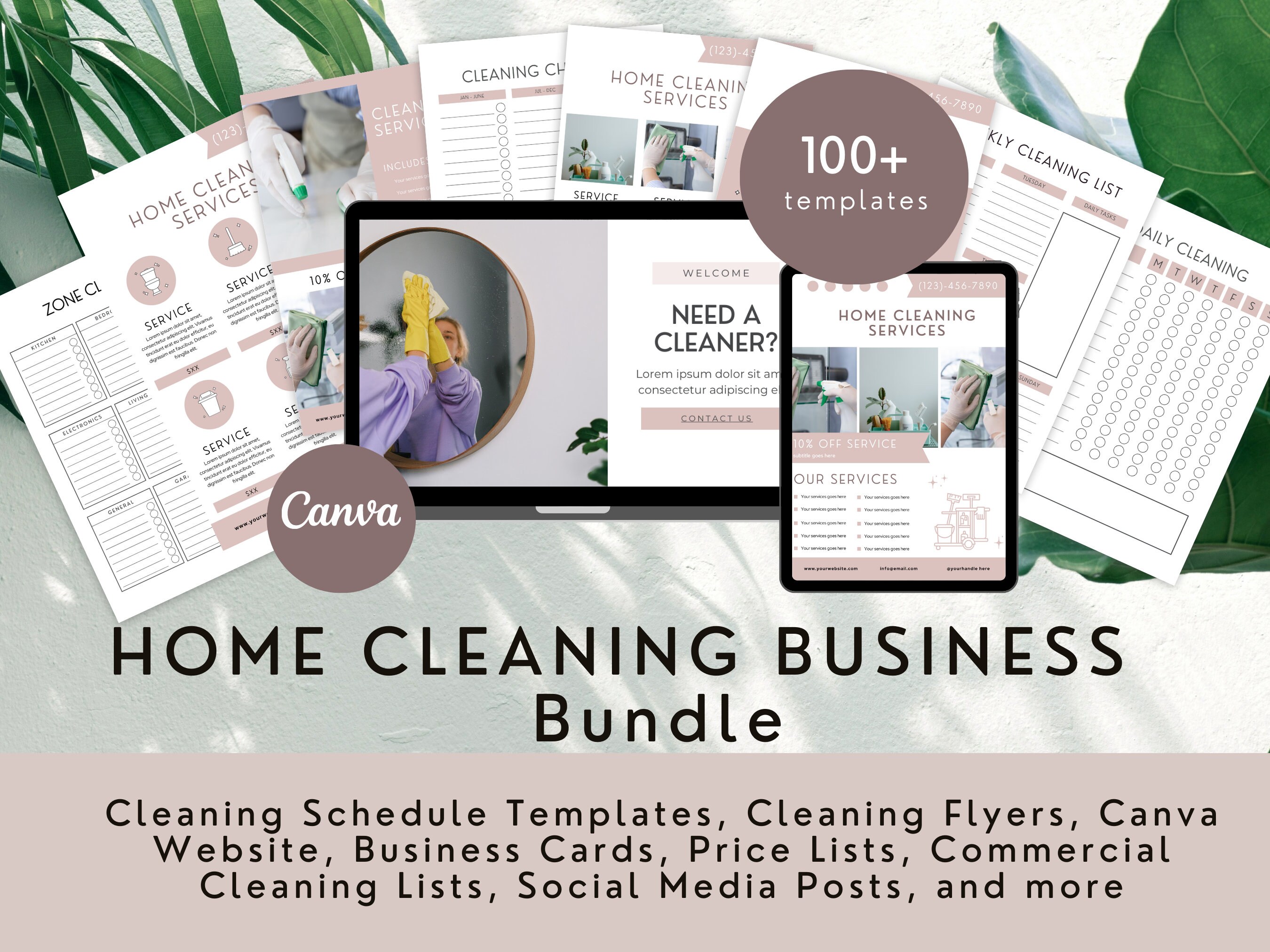 Editable Cleaning Schedule Bundle, Cleaning Business Templates, Home ...