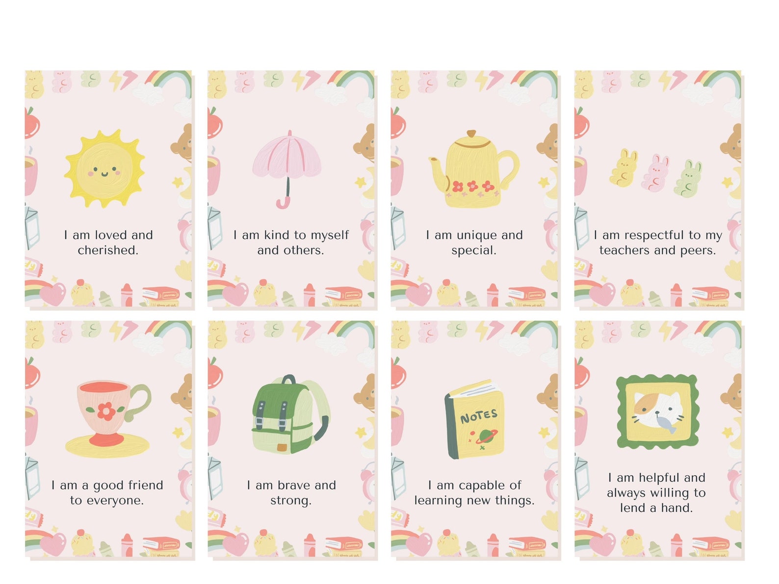 Empowering Kids Affirmation Cards Positive Quotes & Inspiring Cards for ...