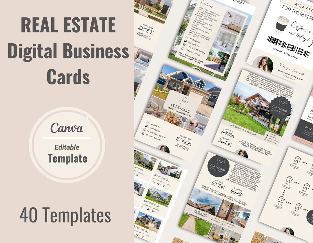 Real Estate Digital Business Card Template Canva Business Card ...