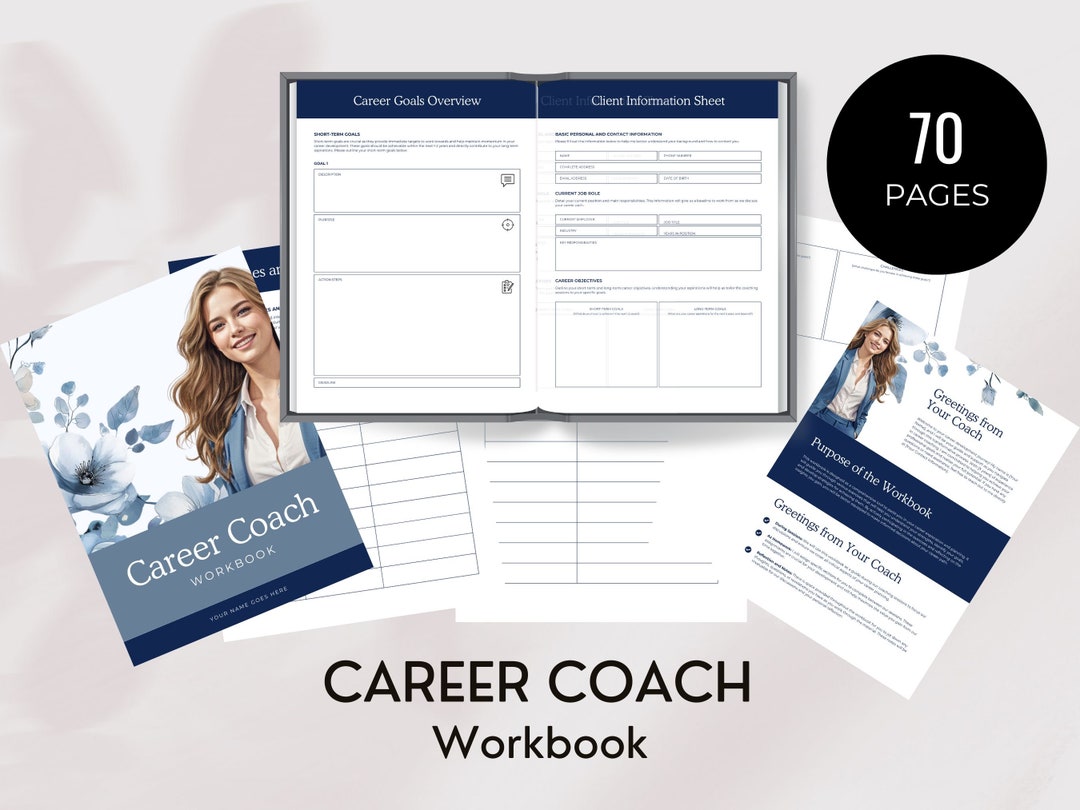 Career Planning Workbook - Canva Template, Career Coach Workbook ...