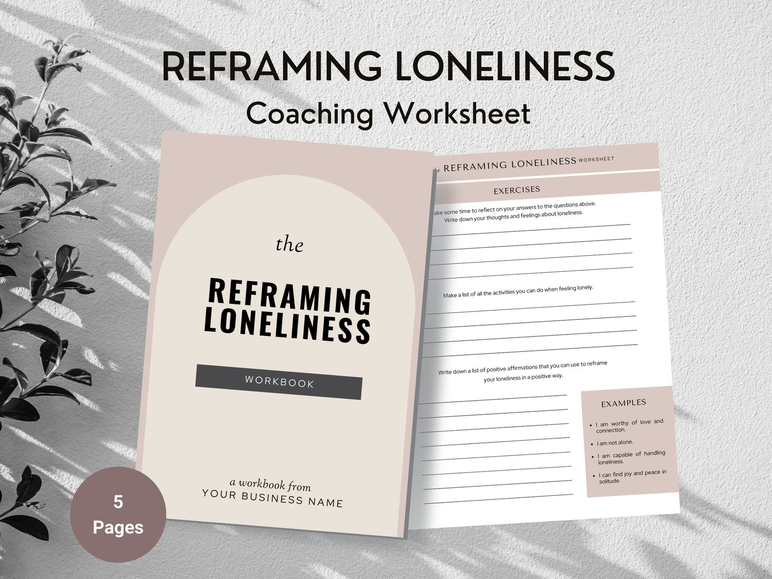 Reframing Loneliness Worksheets - Coaching Tools, Lead Magnet, Life Coaching Worksheets, Done ...
