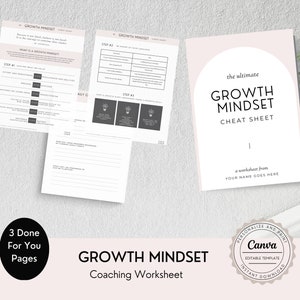 Growth Mindset Cheat Sheet, Coaching Resources, Client Worksheet ...