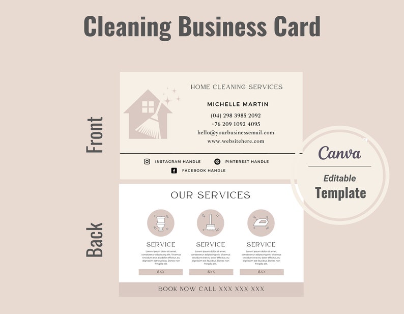 Cleaning Business Cards, Two-sided Business Card, Cleaning Business ...