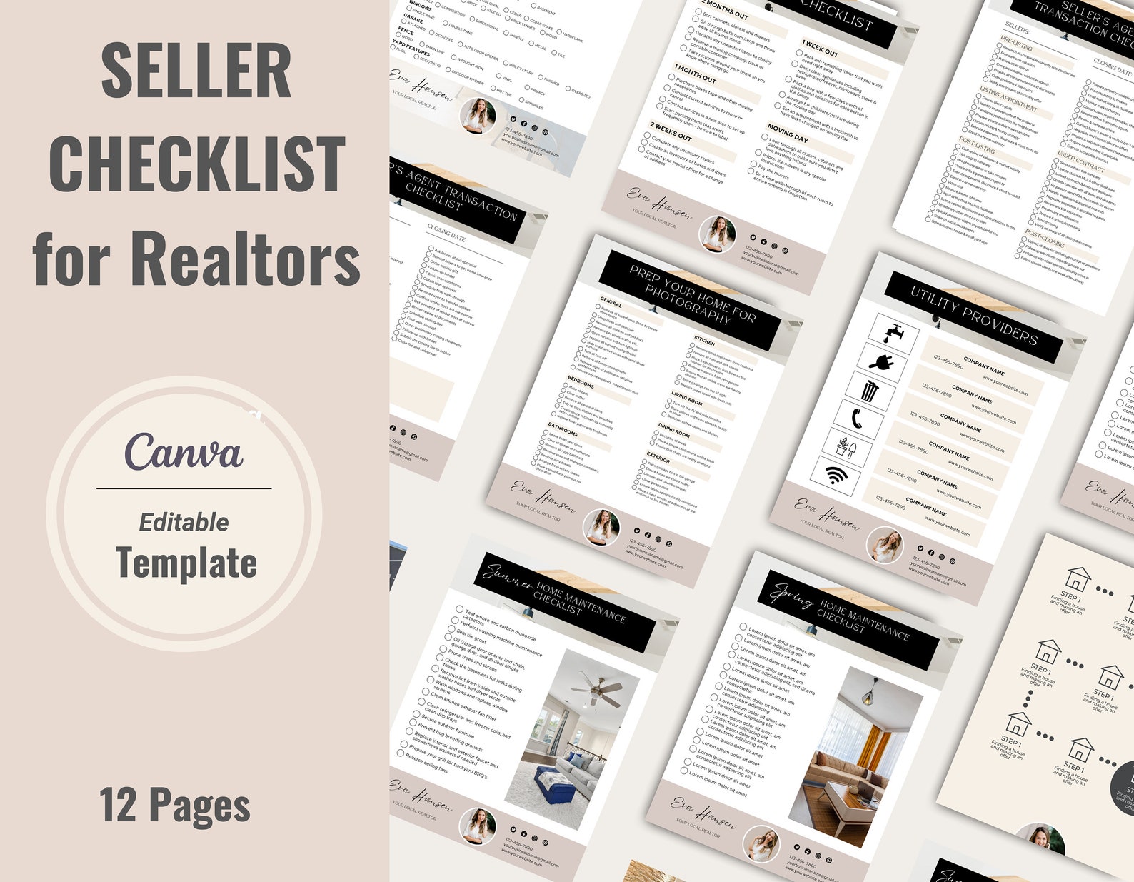 Real Estate Seller Checklist Canva Template Home Selling Checklist ...