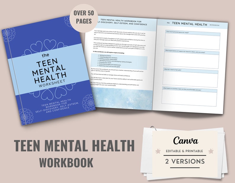 Teen Mental Health Workbook: A Journey to Self-discovery, Self-esteem ...