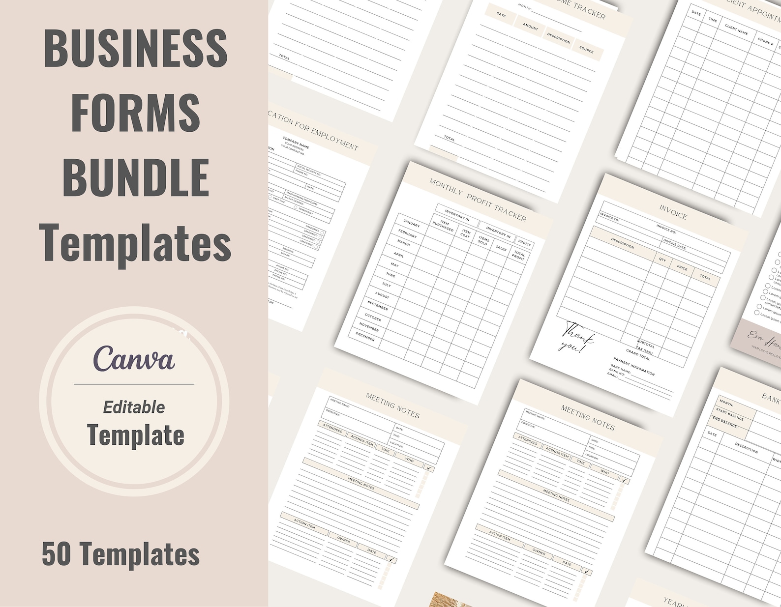 Small Business Forms Bundle, Printable Business Forms , Order Forms ...