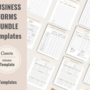 50 Small Business Forms Bundle Editable Order Forms, Invoices ...