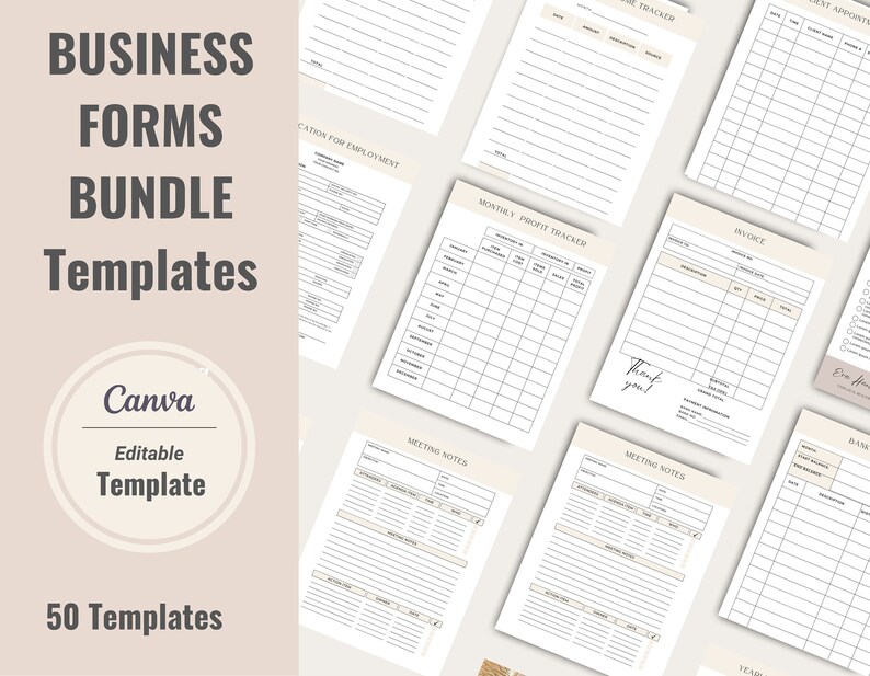Small Business Forms Bundle, Printable Business Forms , Order Forms ...