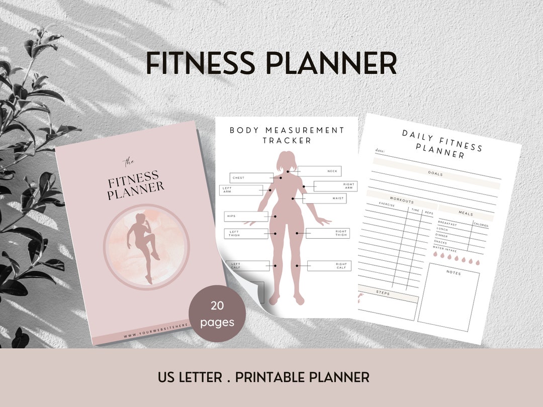 Editable Fitness Planner Template | Body Measurement Tracker, Daily ...