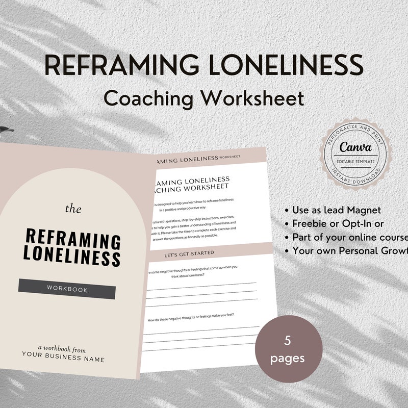 Loneliness Worksheets - Etsy