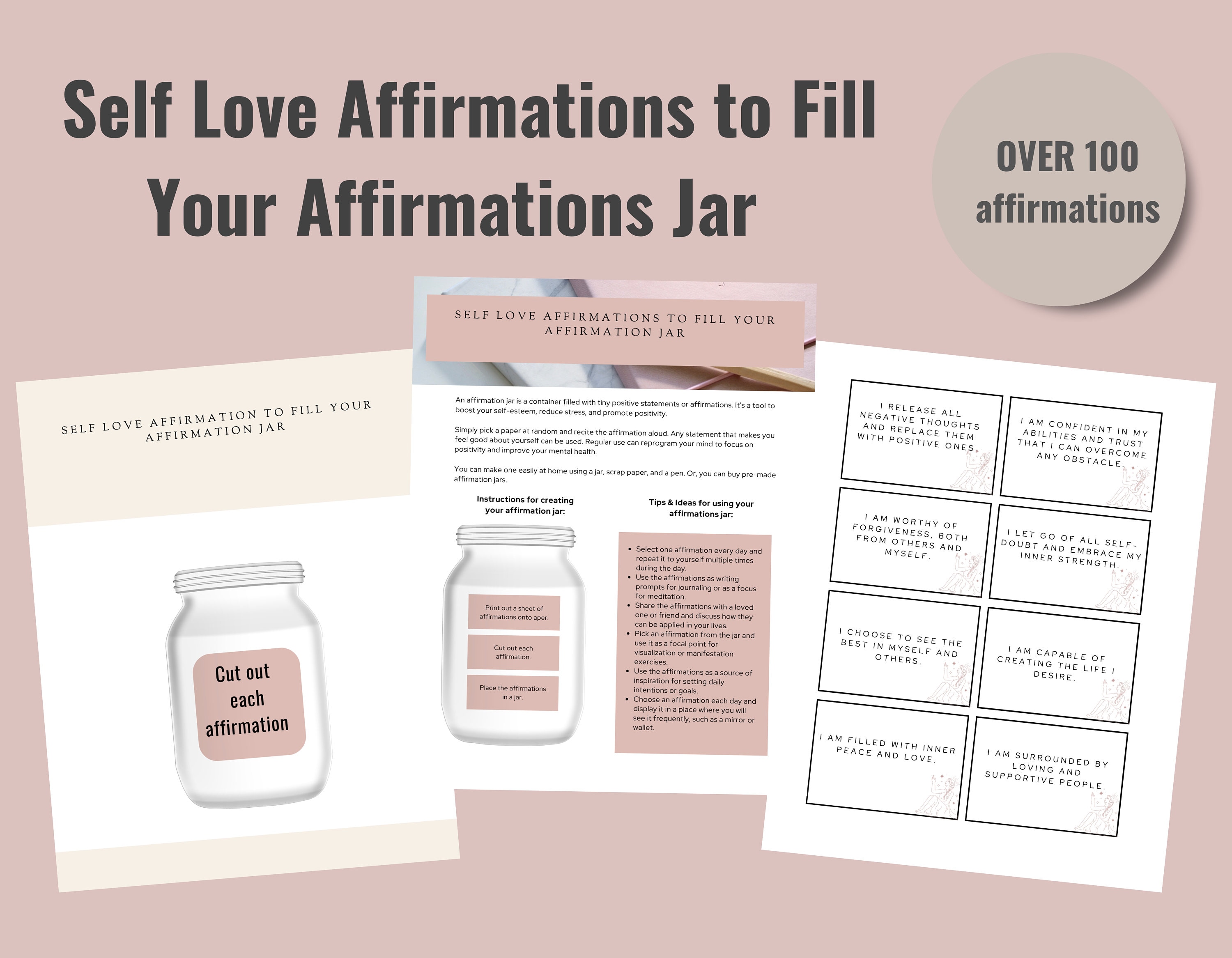 Printable Self Love Affirmation to Fill Your Affirmation Jar for ...