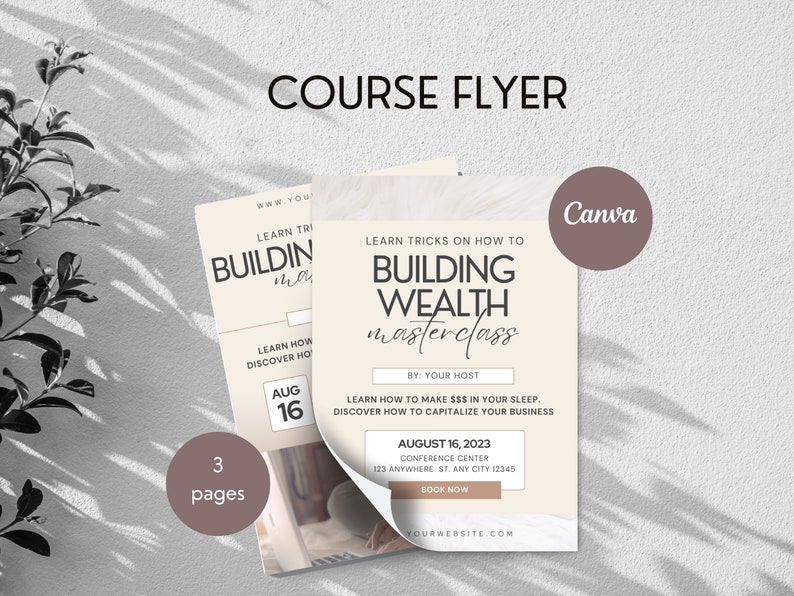 DIY Course Flyer Template | Editable Canva Template | Masterclass ...