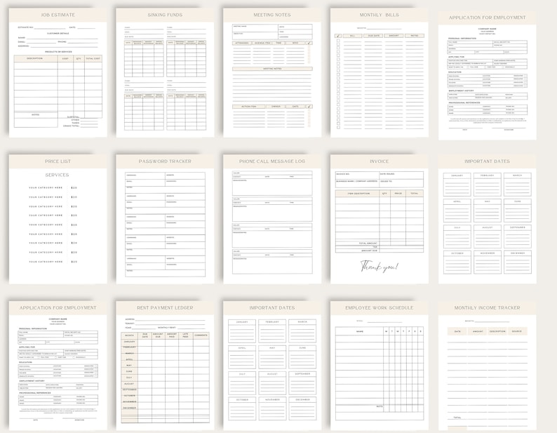 Small Business Forms Bundle, Printable Business Forms , Order Forms ...