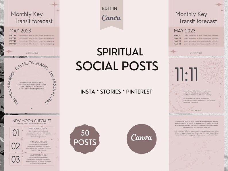 50 Spiritual Social Media Post Templates Editable Social Posts ...