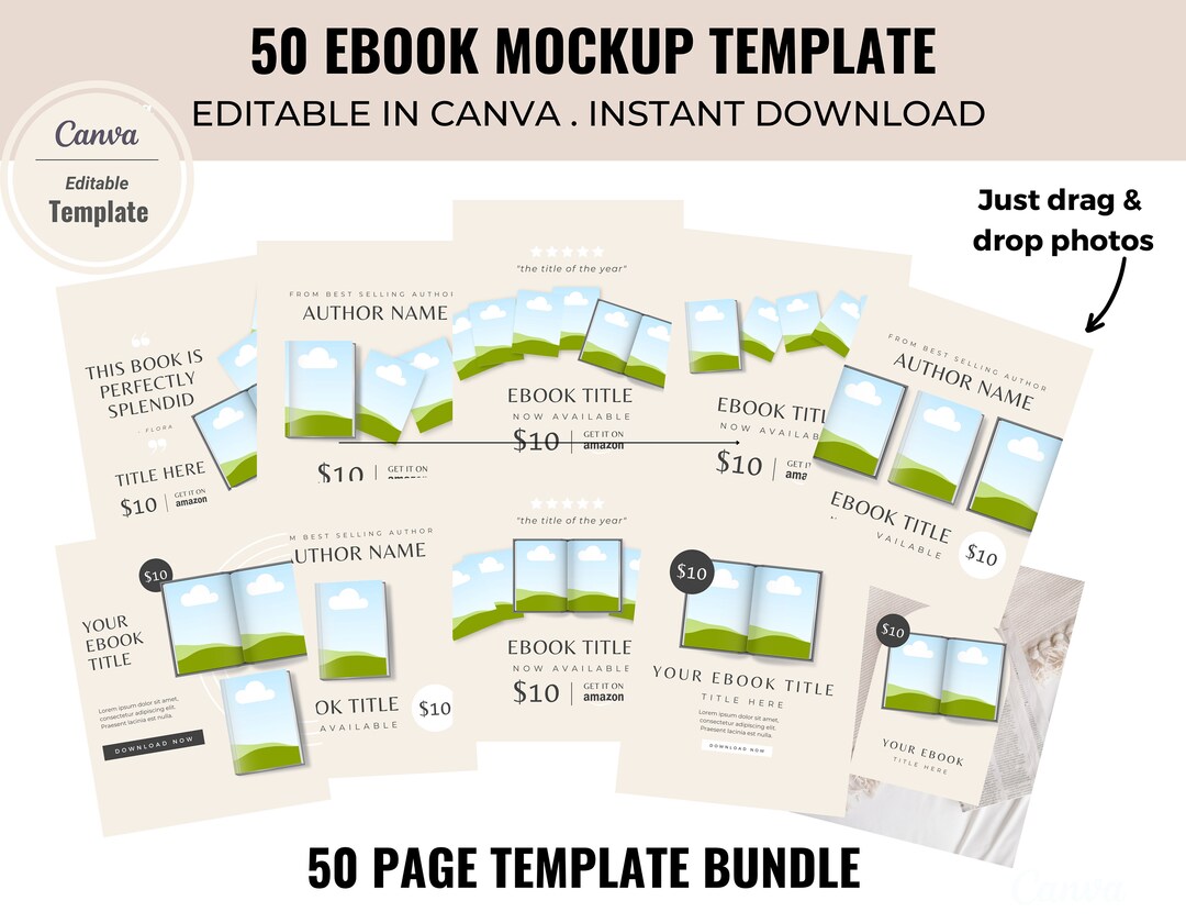 Editable Ebook Mockup Template Bundle - Canva Magazine & Lead Magnet ...
