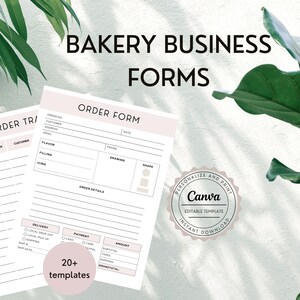 Bakery Business Forms Bundle | Bakery Order Form, Business Card ...