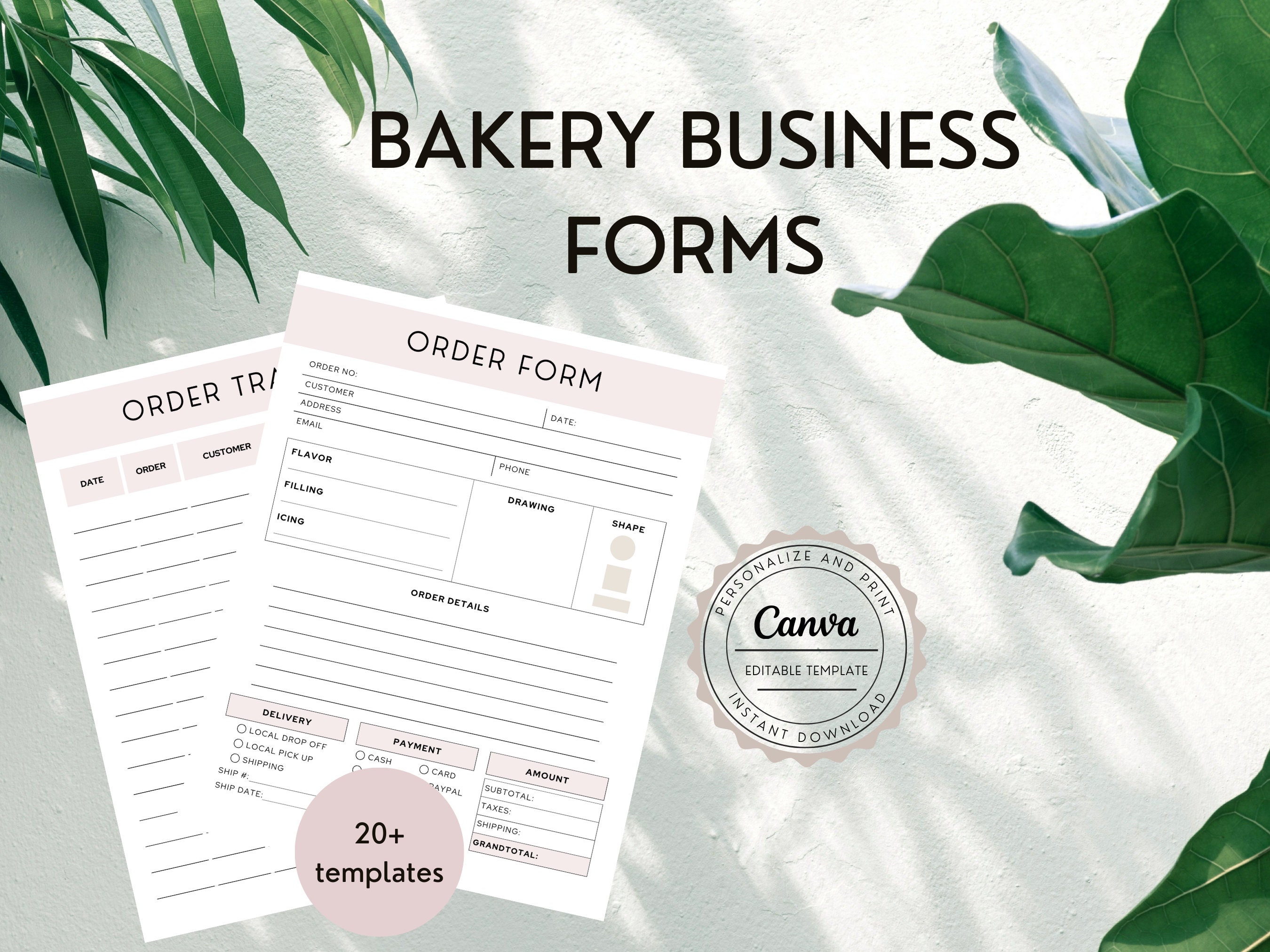 Bakery Business Forms Bundle | Bakery Order Form, Business Card ...