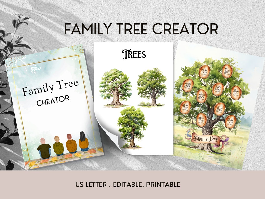 Custom Family Tree Template Personalized Family Tree Chart Family Name ...