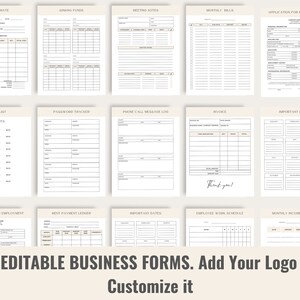 50 Small Business Forms Bundle Editable Order Forms, Invoices ...