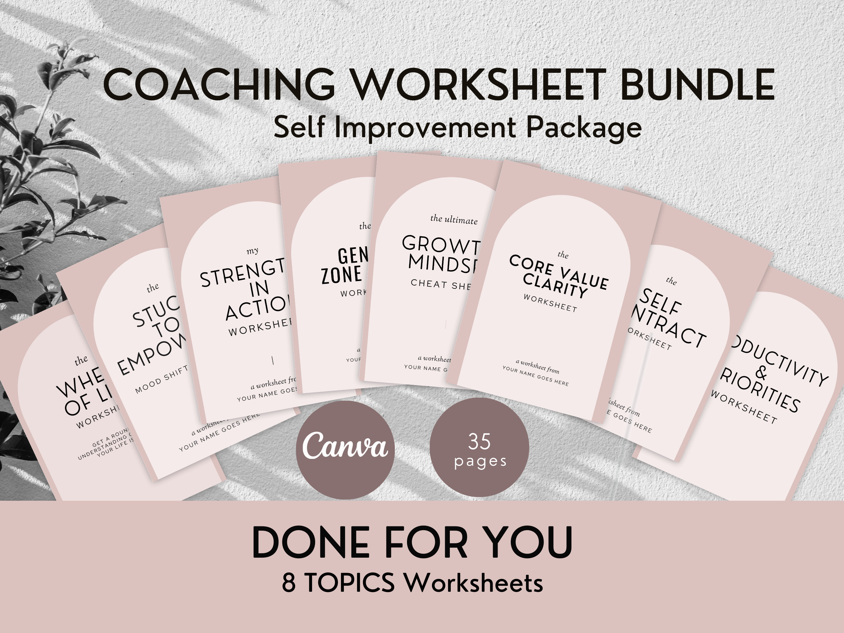 Coaching Worksheets Bundle Self Improvement Package Done for You ...