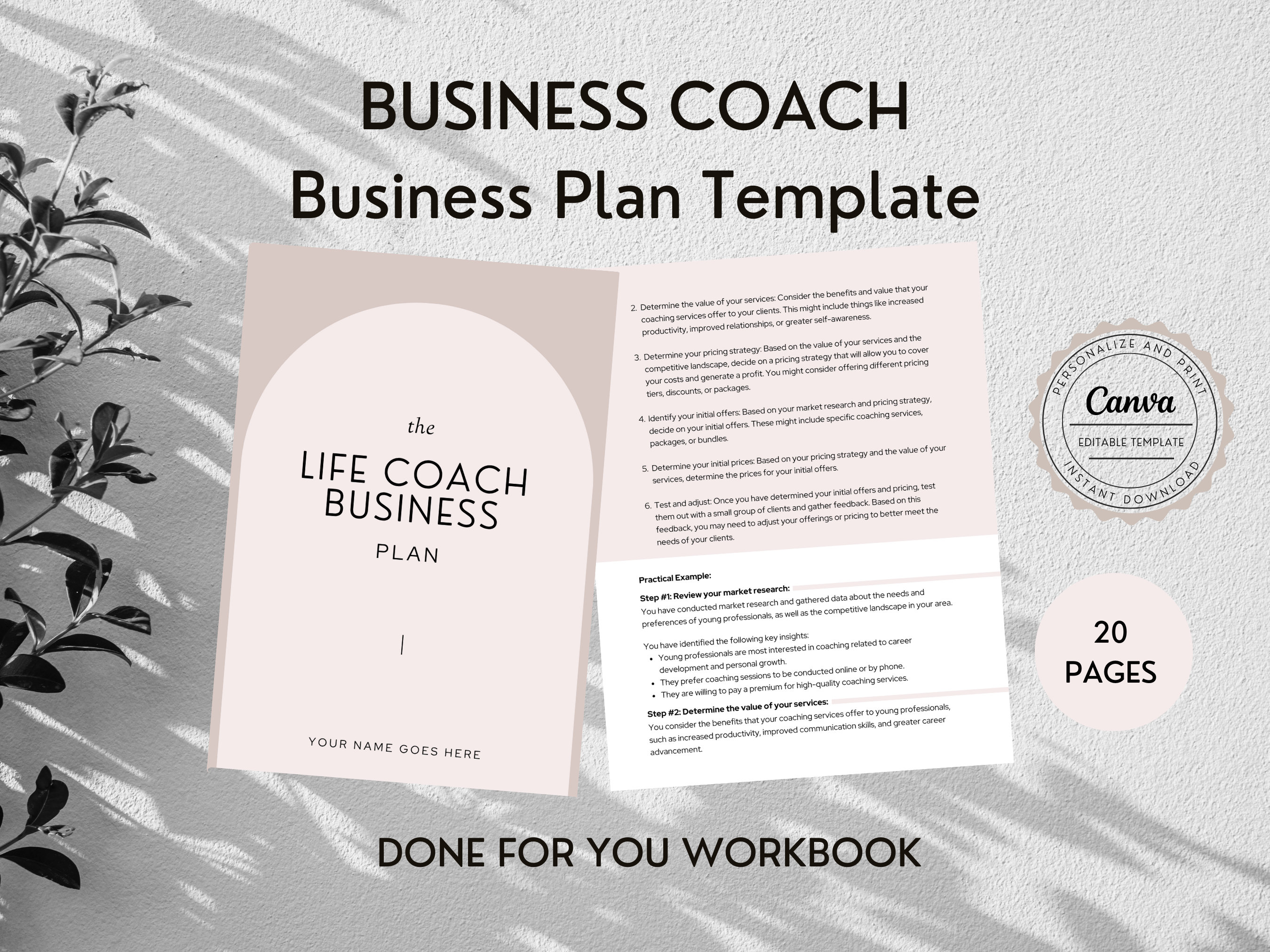 Life Coach Business Plan Canva Template Start up Business Plan for ...