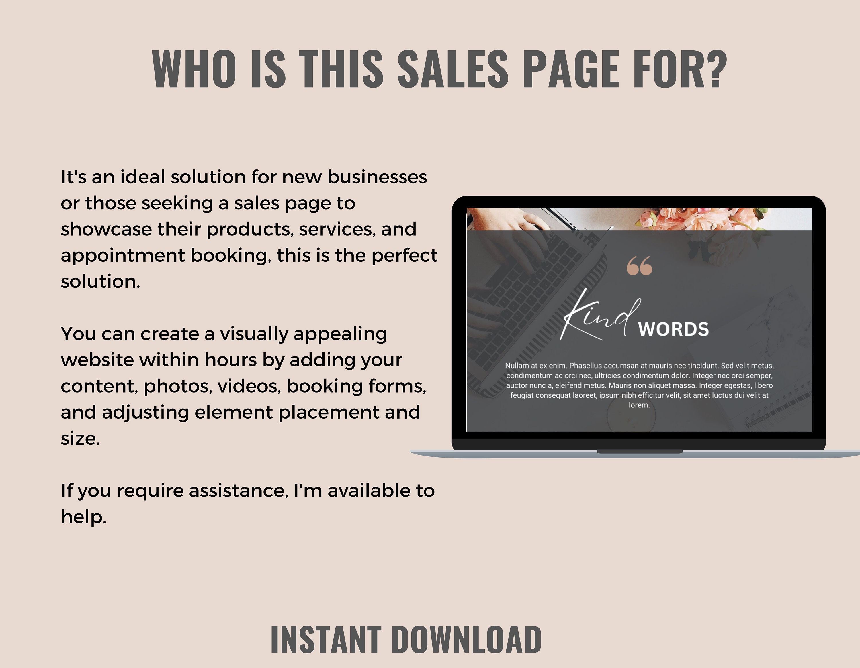 Sales Page Template for Courses, Coaching Sales Page Template, Website ...