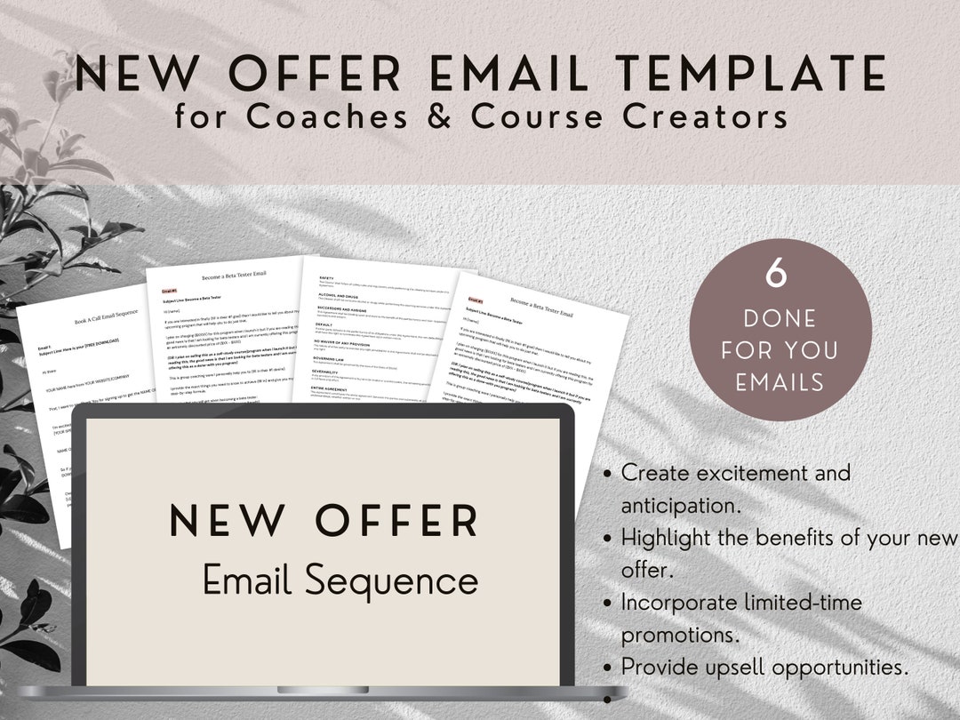 Coaching New Offer Email Sequence, Done for You Email Series Templates ...