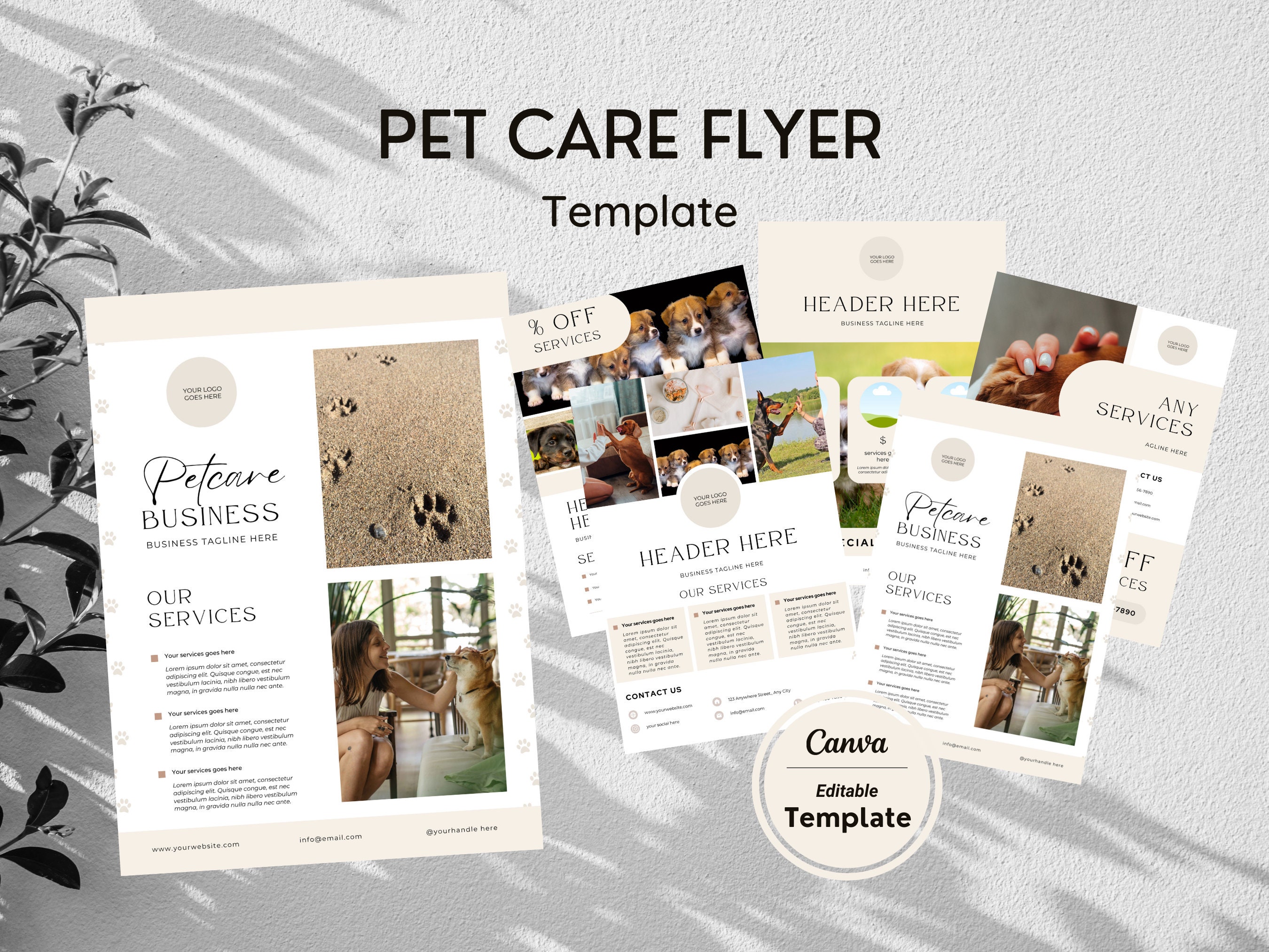 Editable Pet Care Flyer Template, Dog Walking Flyer, Cat Care Flyer ...