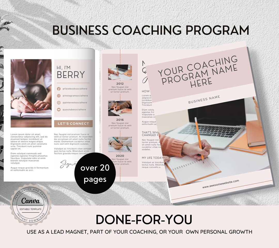 Business Coaching Program Canva Template | Client Welcome Package ...