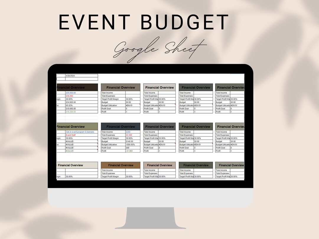 Event Budget Tracker for Event Planners - Budget Management Spreadsheet ...