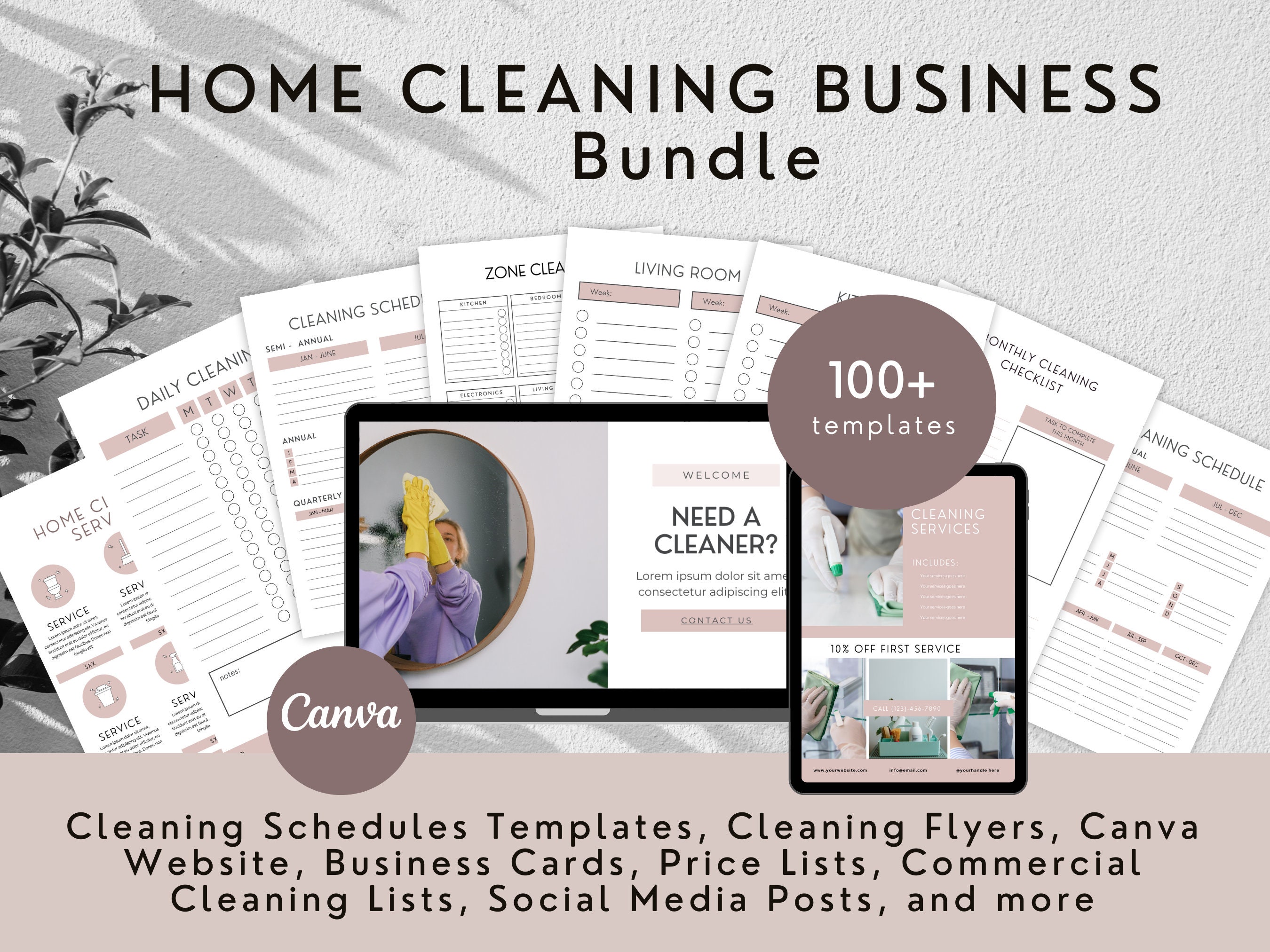 Editable Cleaning Schedule Bundle, Cleaning Business Templates, Home ...