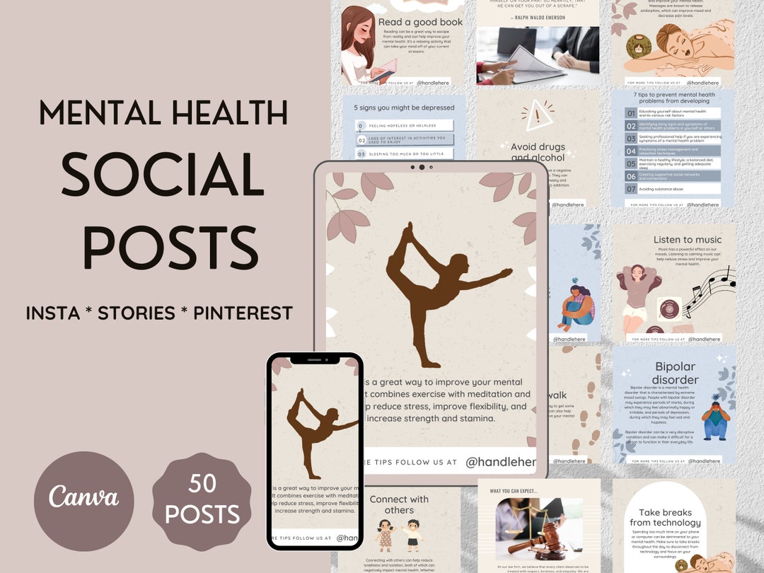 Mental Health Tips Instagram Posts, Engagement Boosting Mental Health ...