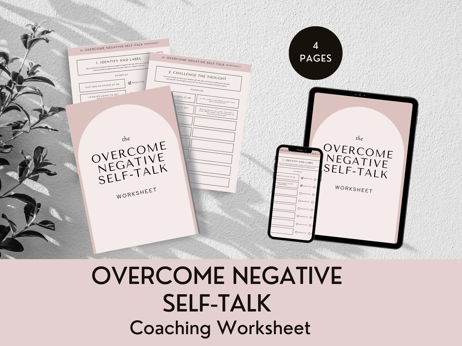 Overcome Negative Self-talk Worksheet, Inner Critic Challenge, CBT ...