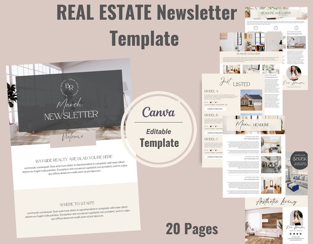 Real Estate Newsletter Template, Real Estate Newsletter for Sellers ...