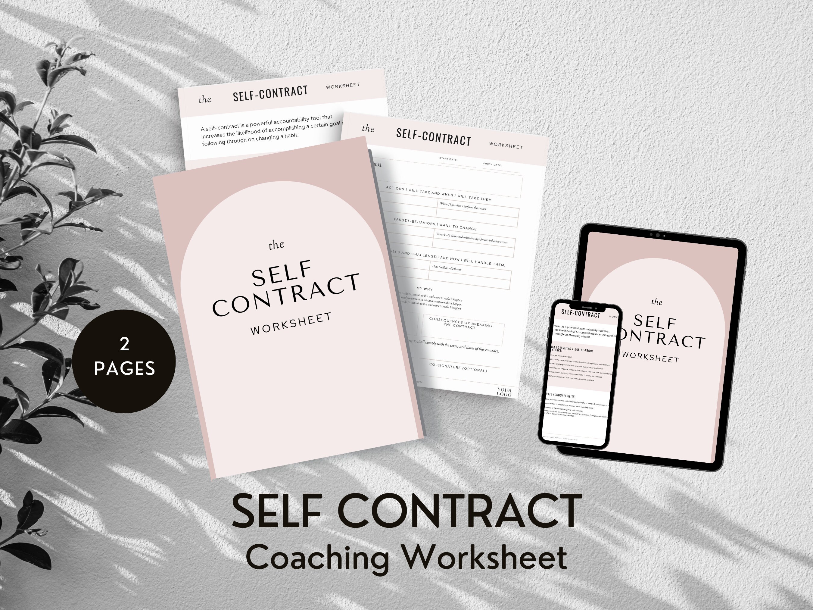 Self Contract Client Worksheet, Done for You Lead Magnets, Coaching Tools, Client Worksheet ...