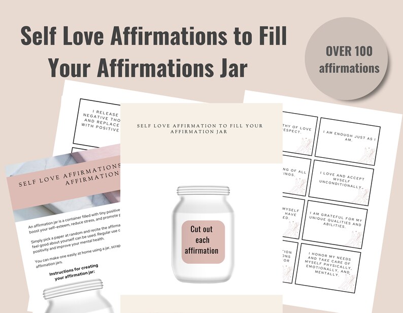 Printable Self Love Affirmation to Fill Your Affirmation Jar - Etsy
