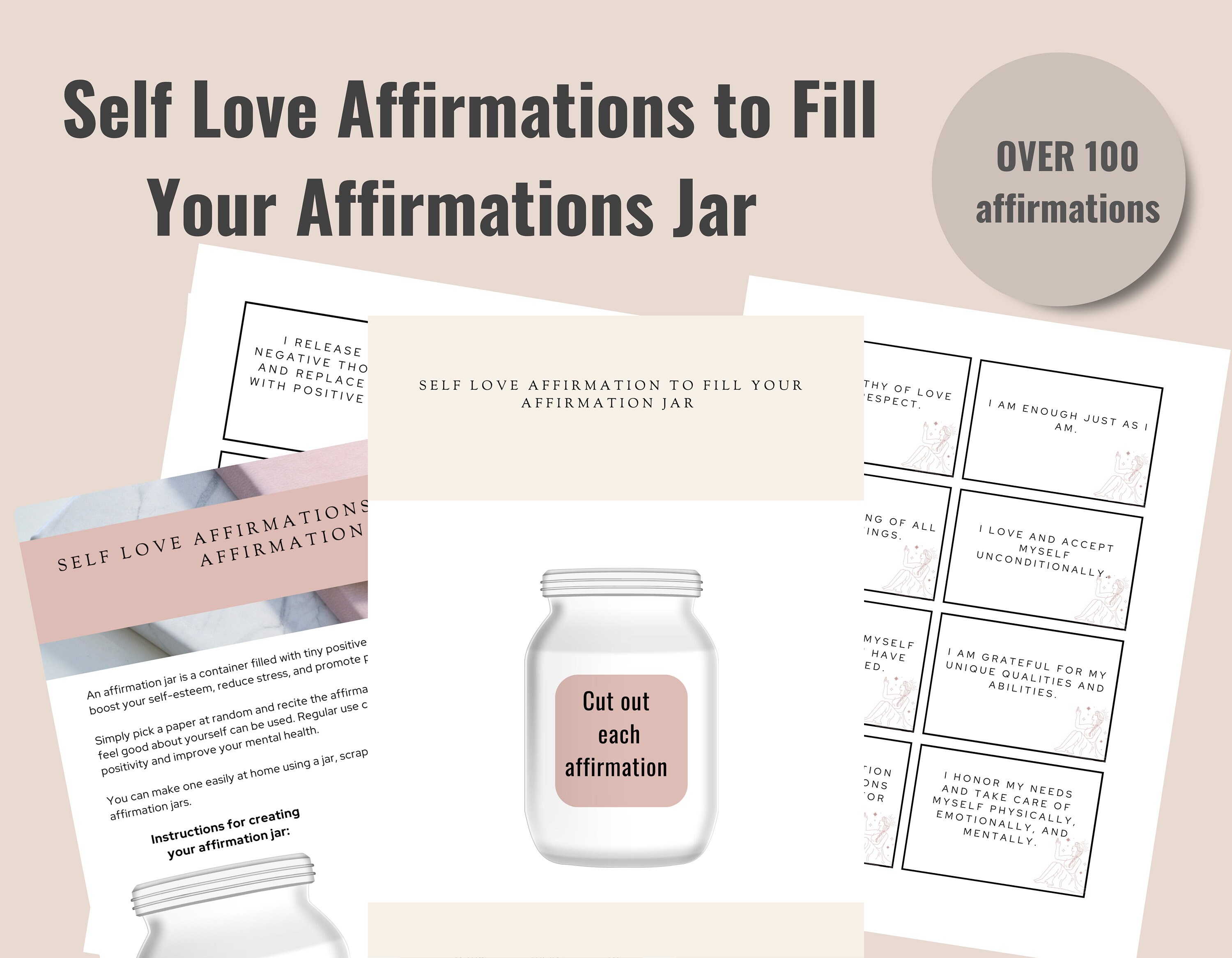 Printable Self Love Affirmation to Fill Your Affirmation Jar for ...