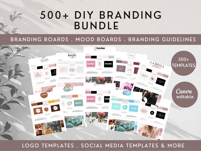 500+ DIY Branding Package | Brand Design Kit | Editable Brand Board ...