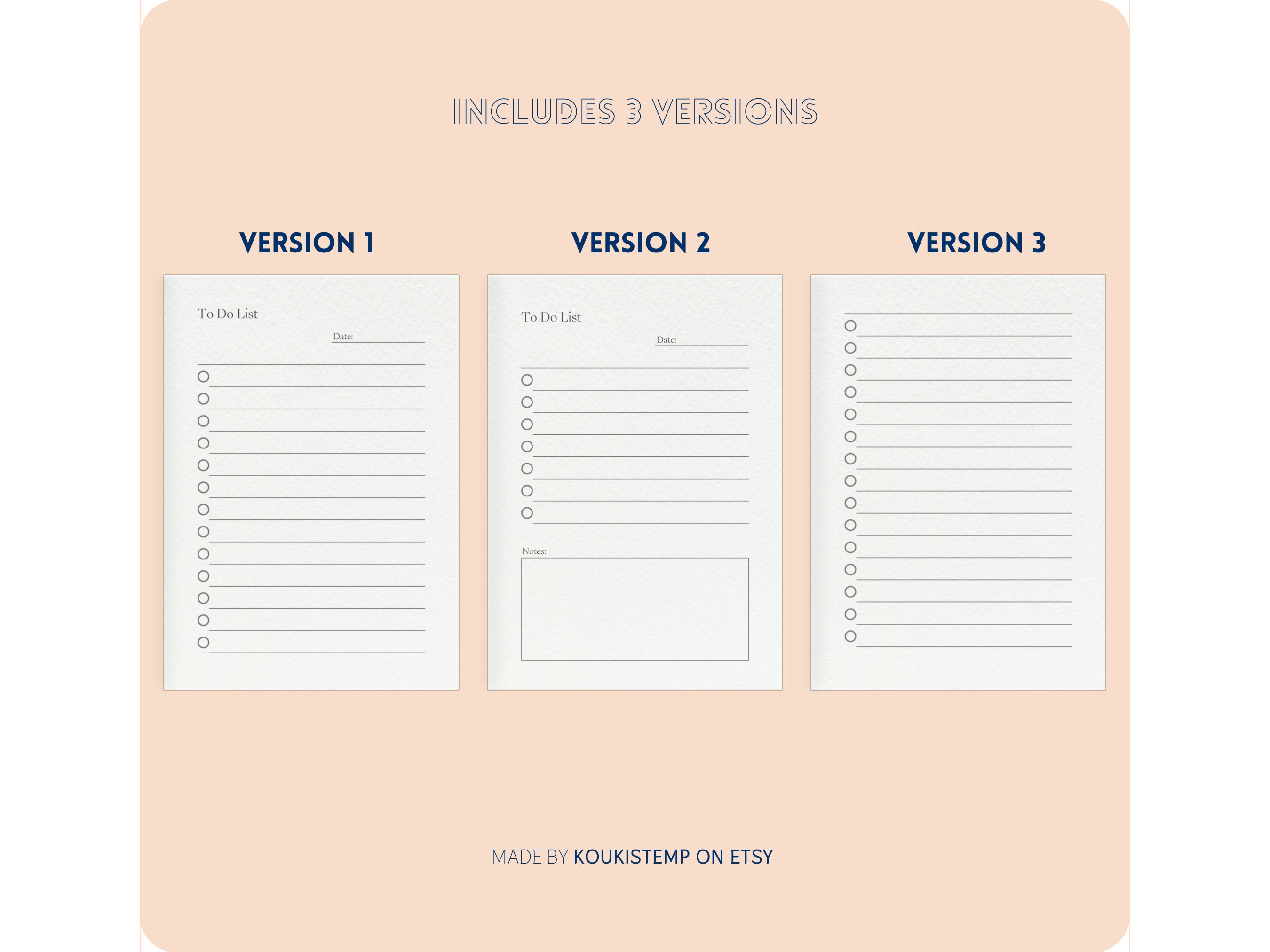 Simple to Do List PDF Template Digital and Printable A6 - Etsy
