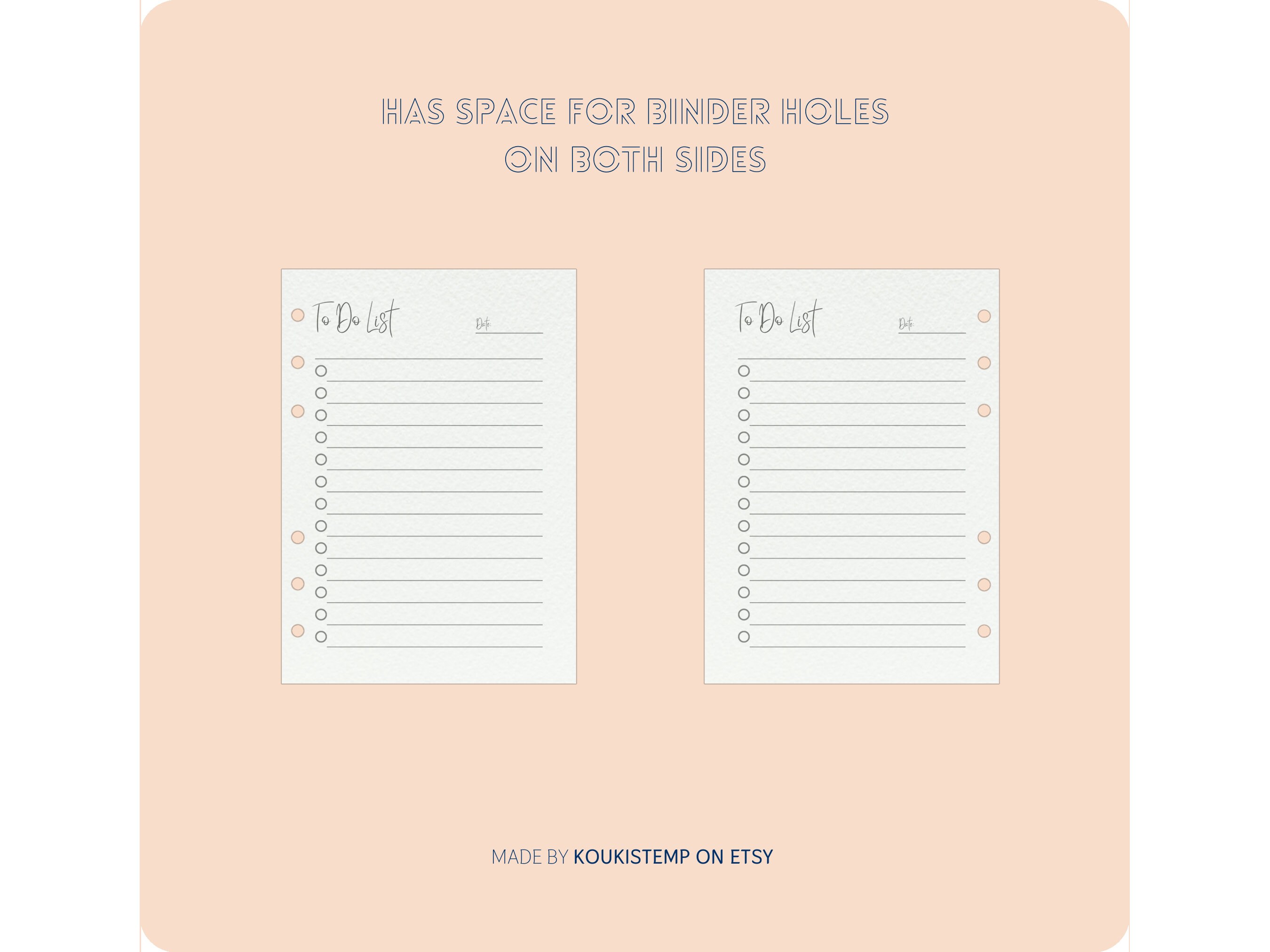 Simple To Do List Pdf Template Digital And Printable A6 A5 A4 Letter
