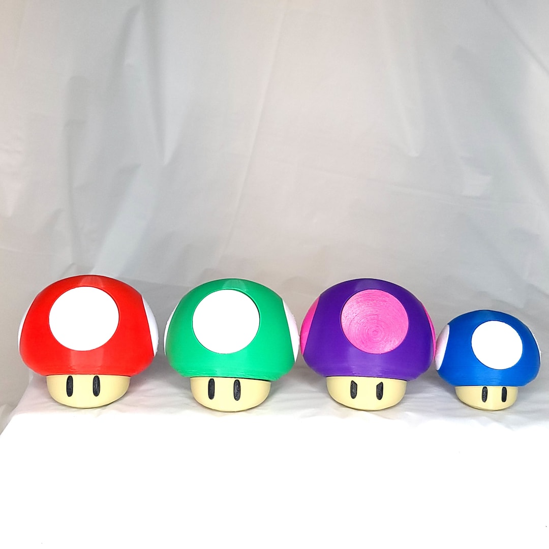 3D Printed Nintendo Mushrooms - Super Mario Home Decor and Collectibles ...